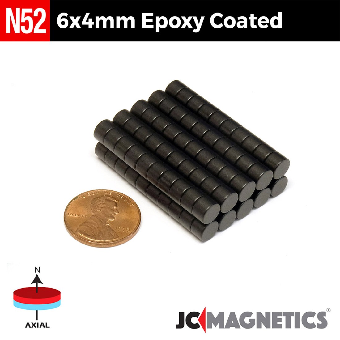 6mm X 4mm N52 neodymium magnets round discs 1/4in x 5/32in