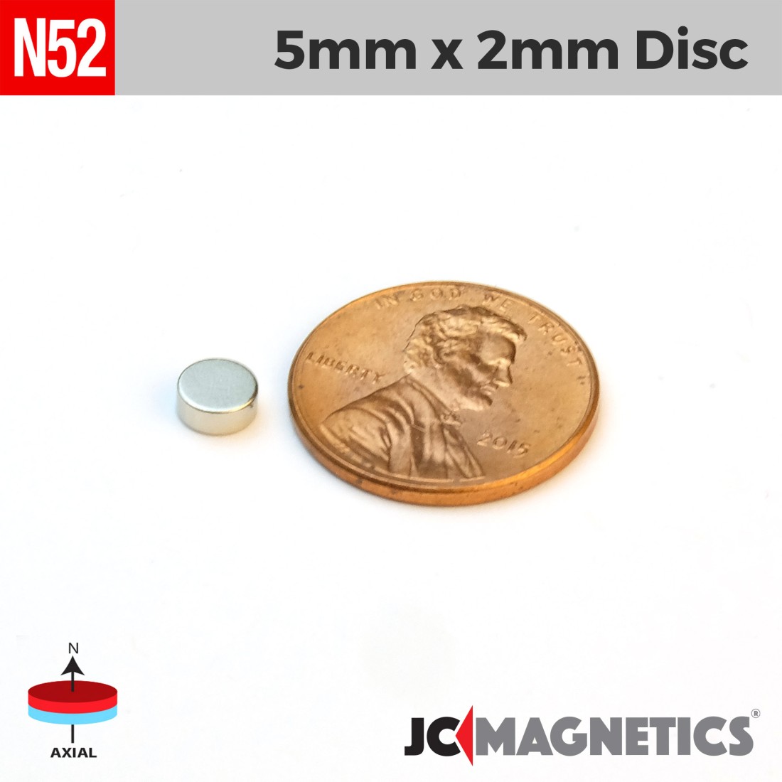 5mm X 2mm N52 neodymium magnets round discs 3/16in x 1/16in